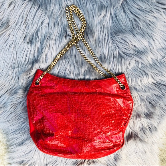Bags | Vintage Snakeskin Chain Link Purse | Poshmark